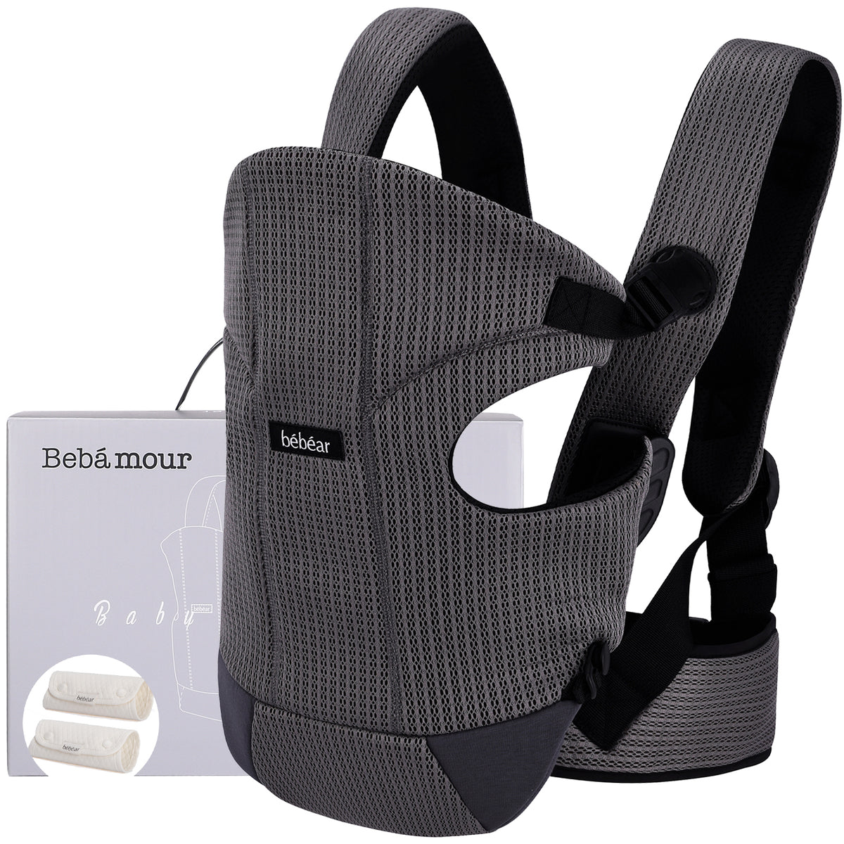 Bebamour Baby Carrier Front and Back Baby Carrier with 2 Shoulder Bibs